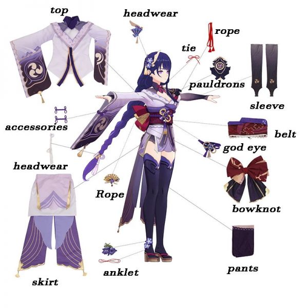 Genshin Impact Raiden Shogun Cosplay Costume - Rehney